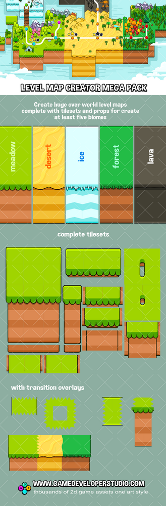 Level map creator mega pack by Robert Brooks - gamedeveloperstudio.com
