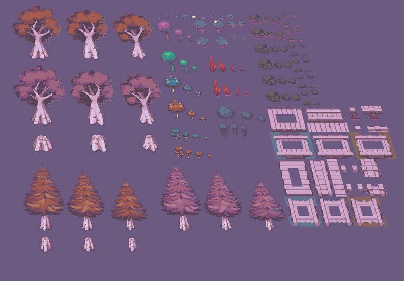 2D Pixel Art Game Kit: Hexed Forest by Shimmy