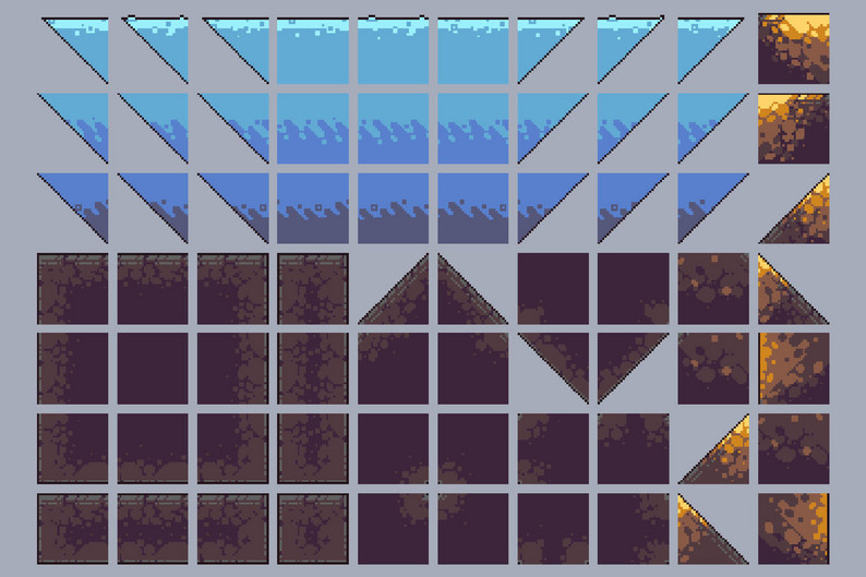 Water Pack Pixel Art by Free Game Assets (GUI, Sprite, Tilesets)