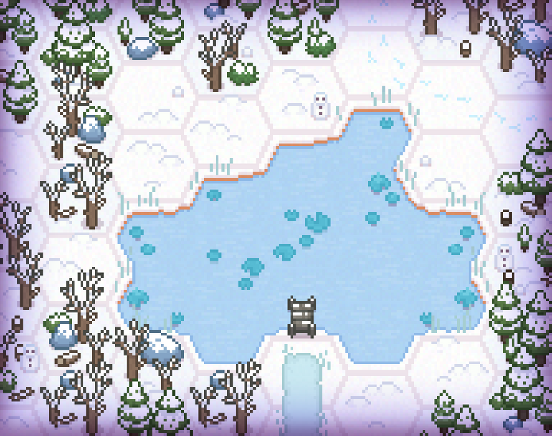 Winter Hex Tileset snow tiles (Pixel art) by Penzilla