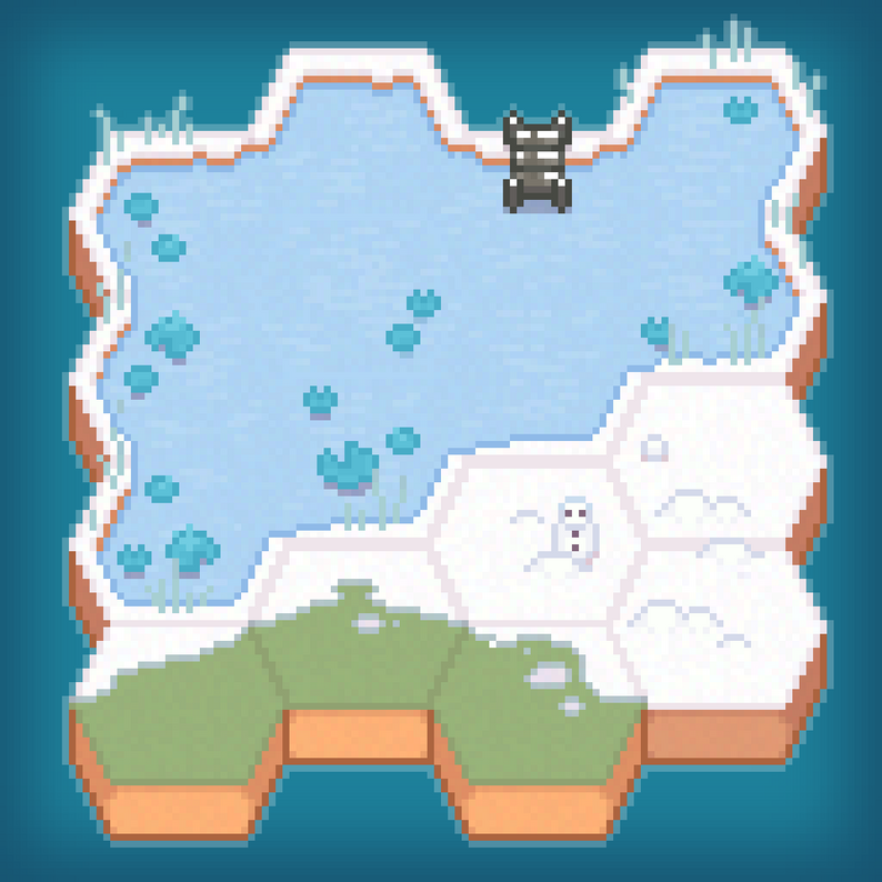 Winter Hex Tileset snow tiles (Pixel art) by Penzilla