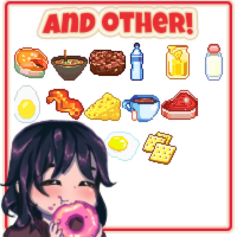 Yummy Food Pixel Icons [32x32] by Mary Betetiro