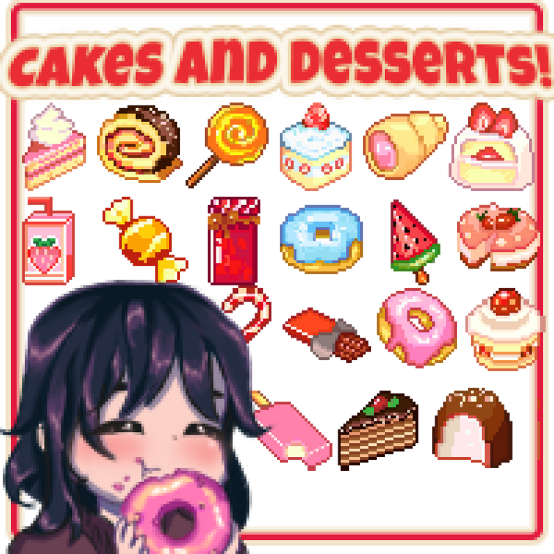 Yummy Food Pixel Icons [32x32] by Mary Betetiro