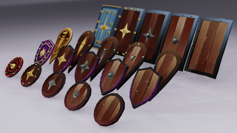 Low poly Tiered Shields by The-Wild-Dodo