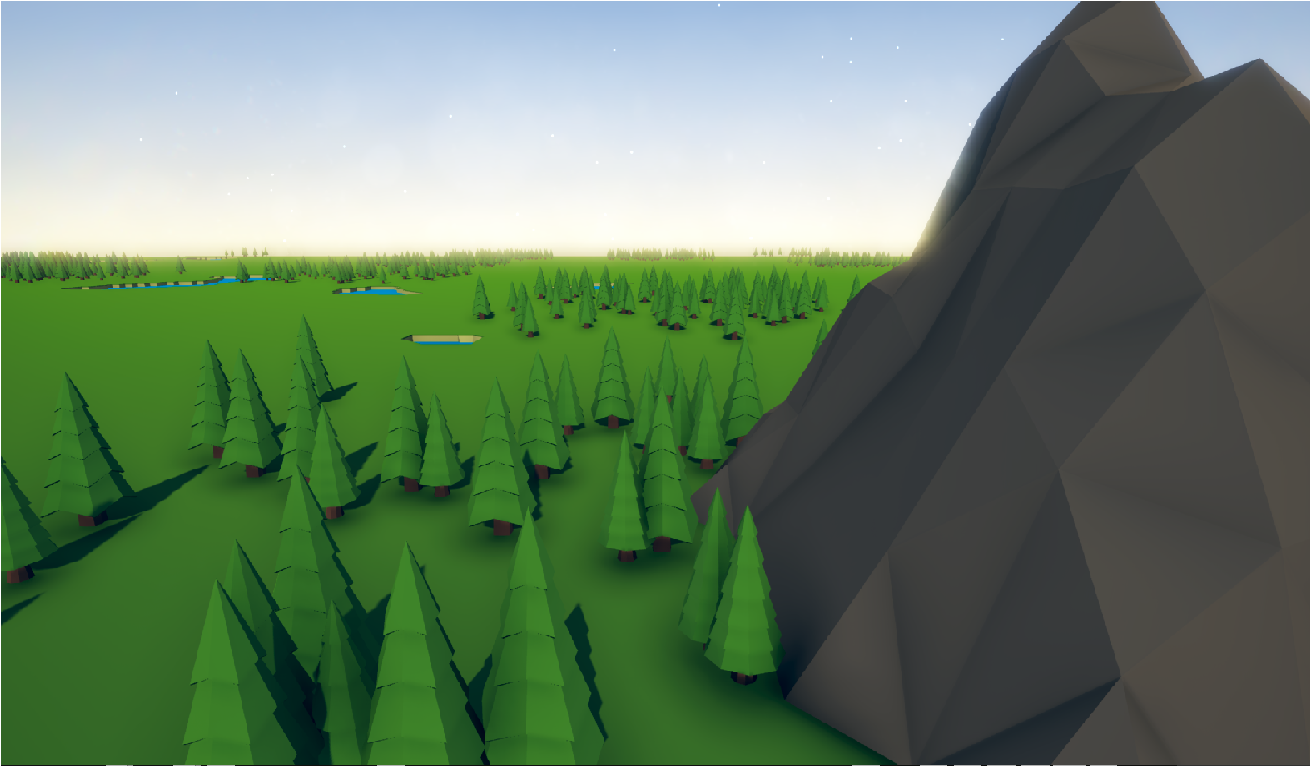 Infinite Procedural Generated Mesh World with Trees, Mountains and ...