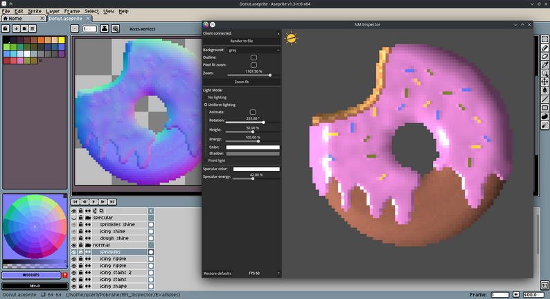 Normal Map Inspector (+ Aseprite & Krita plugins) by ppelikan