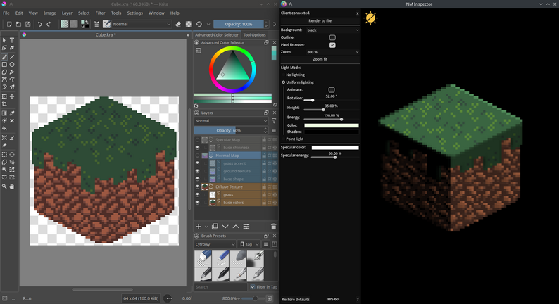 Normal Map Inspector (+ Aseprite & Krita plugins) by ppelikan