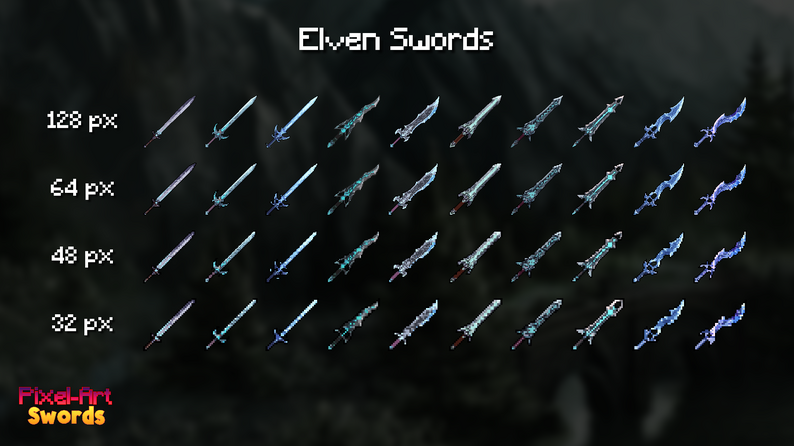 Pixel-Art Swords [Bundle] by King Game Assets