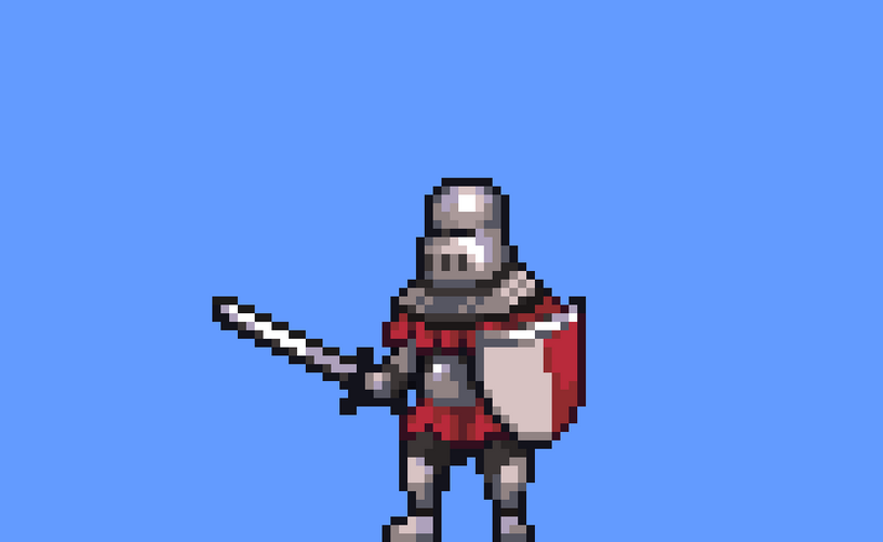 Pixel Art Knight Character - 2D Sidescroller by GandalfHardcore
