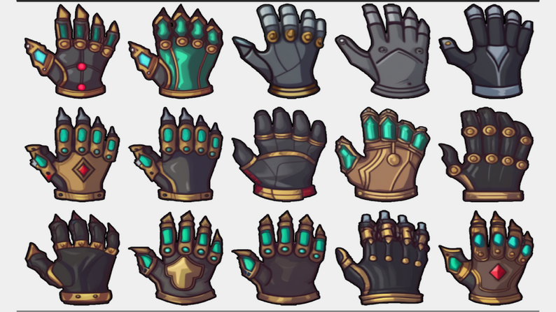 Free Fantasy Gloves 2D by Beorgames
