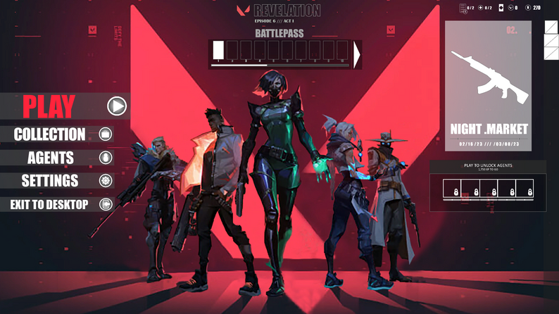 Valorant Main Menu Redesign by HalfHollowTITAN