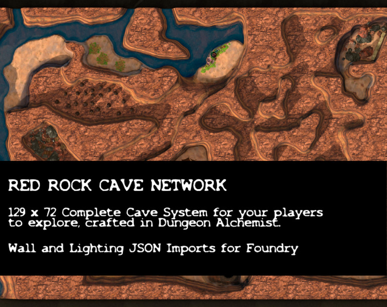 Battle Maps: Red Rock Cave Network for DnD PF2E & other TTRPGs by ...
