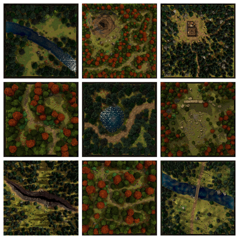 Forest & Woods Encounter Maps by Xecthar