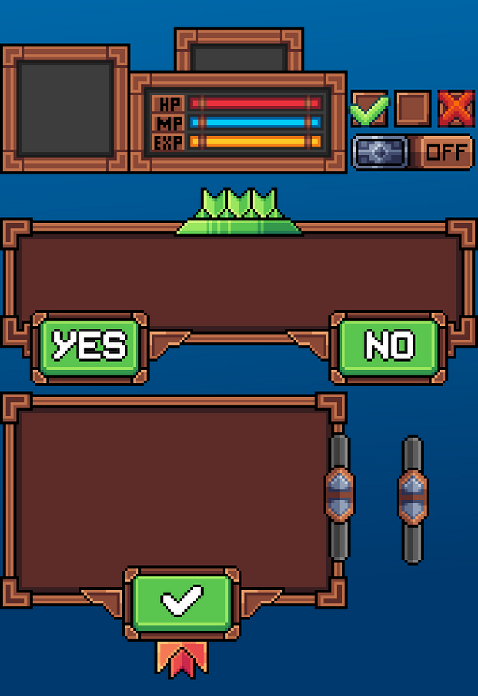 Basic Pixel GUI and Buttons pack 1 by BDragon1727