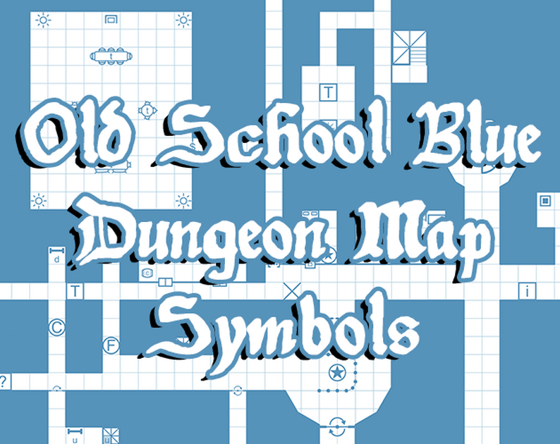 Old School Blue Dungeon Map Symbols by MarkGosbell