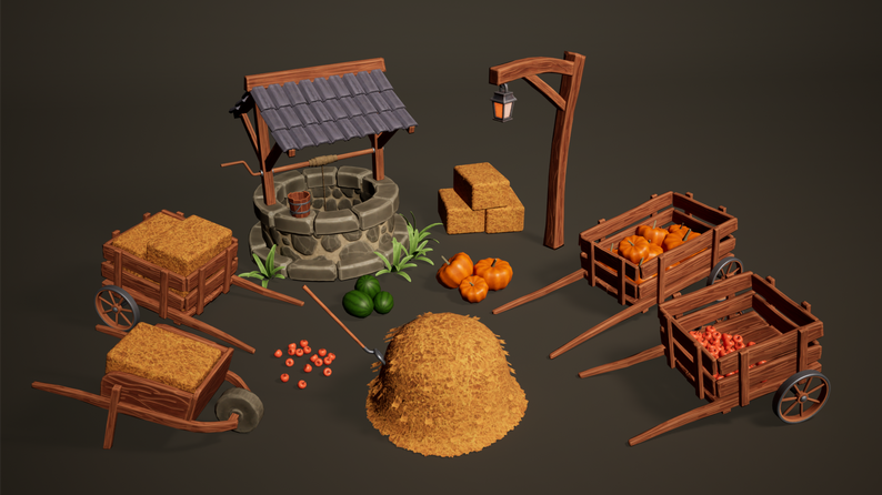 Medieval Stylized 3D Props by Game Over Assets