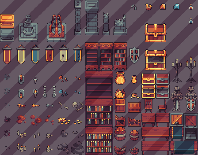 Abandoned Dungeon V2.1 - Asset Pack and Tileset [32x32] by Meaghan