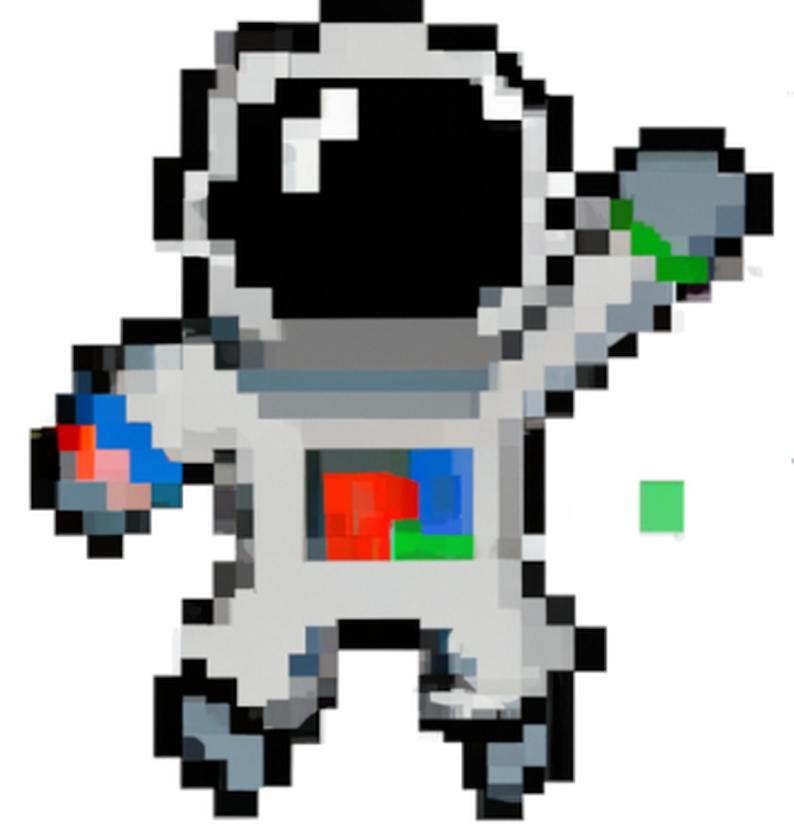 Free little astronaut pixel art poses by erit1000