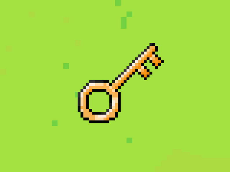 Free Rotating Key - Animated Pixel Art by Frakassets