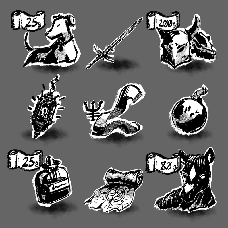 Mörk Borg - Core Items Icon Pack by Sabboth