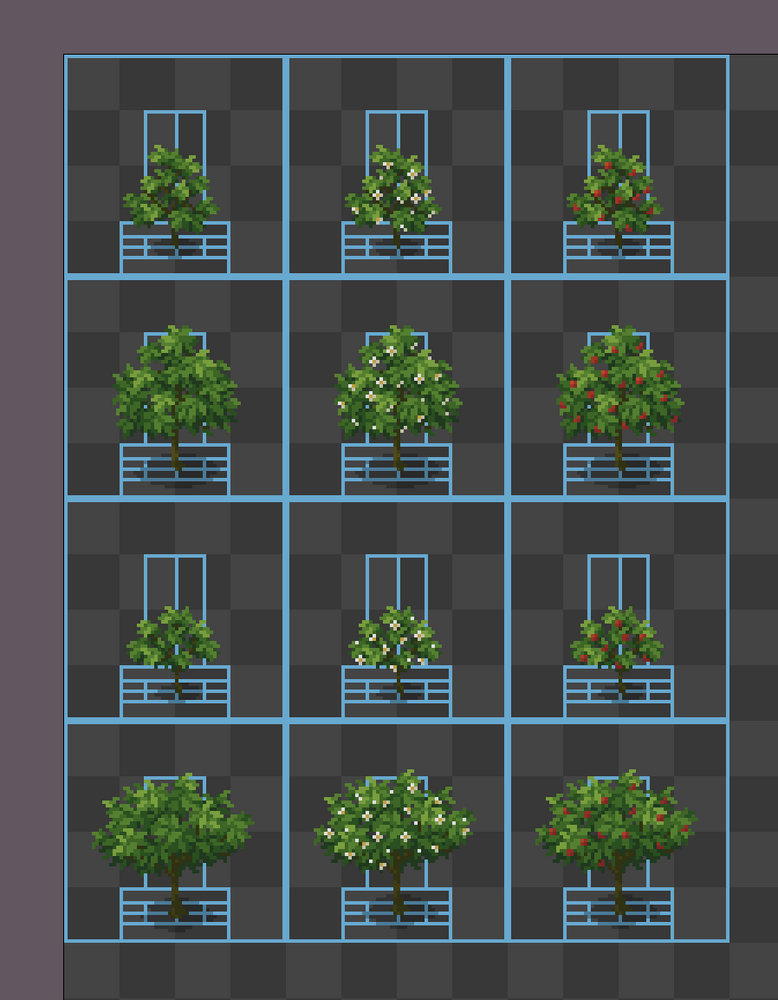 Fruit Trees 2 - Top Down Pixel Art Props by sanctumpixel