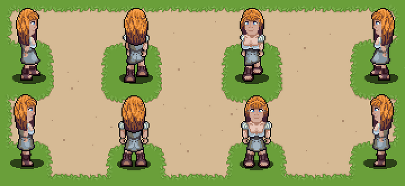 2D Pixel Art Topdown NPC Woman by Pixxilandartstudio