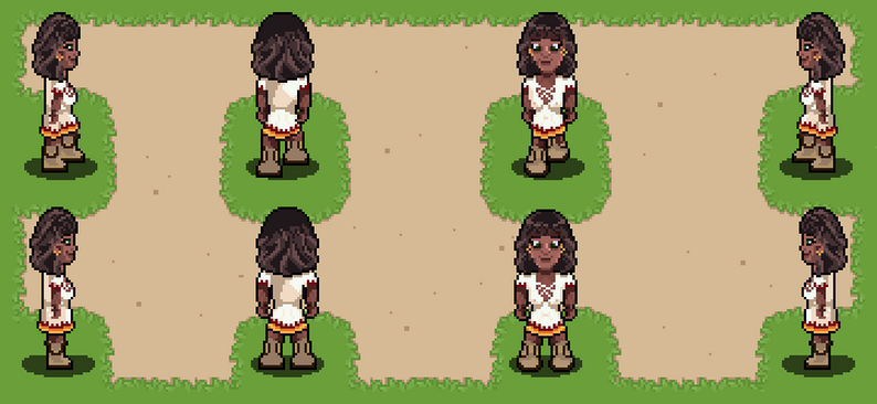 2D Pixel Art Topdown NPC Young Woman by Pixxilandartstudio