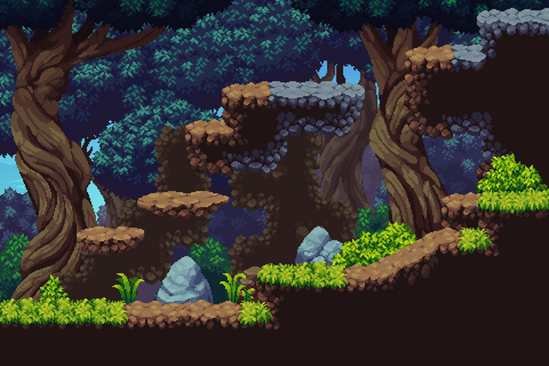 The Sidescroller's Forest Tileset [32x32] by Icko