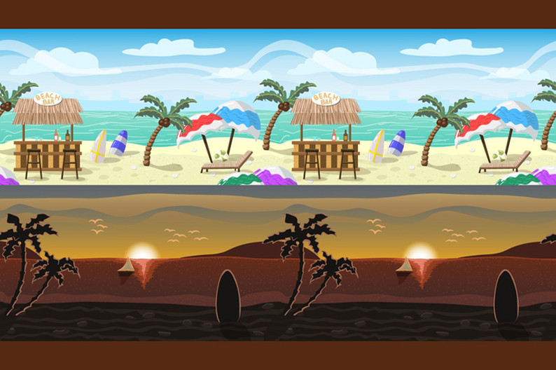Free Beach 2D Backgrounds by Free Game Assets (GUI, Sprite, Tilesets)