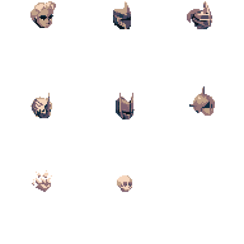 Pixel Knight Helmets & Faces - Free by Akoro