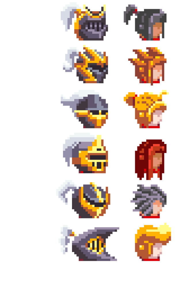 Pixel Knight Helmets & Faces - Free by Akoro