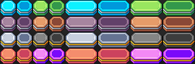 Pixel GUI Buttons pack 3 by BDragon1727