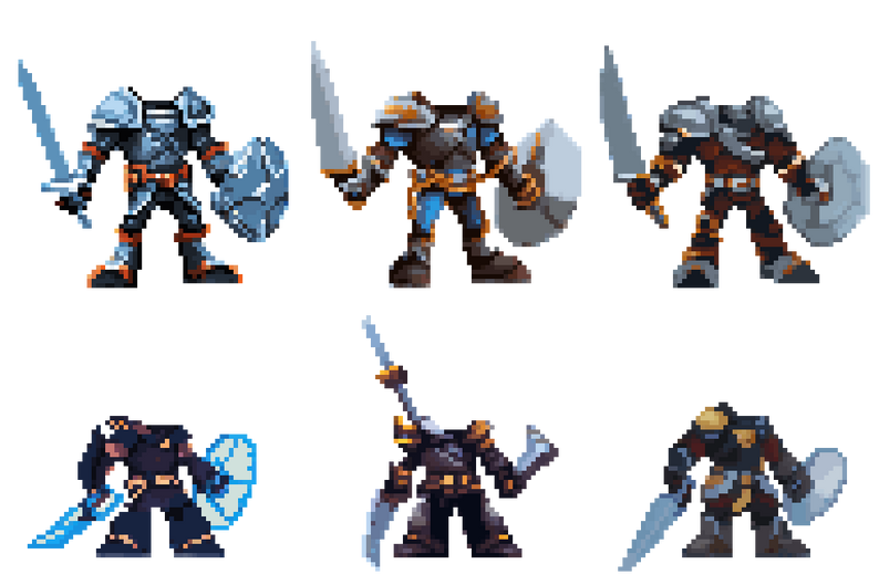 Pixel Knights & armours - Free by Akoro