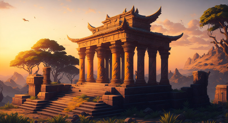 The Ancient Temple Background Pack by Vina