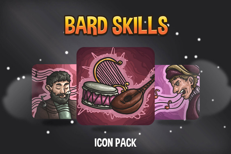 Bard RPG Skills by Free Game Assets (GUI, Sprite, Tilesets)