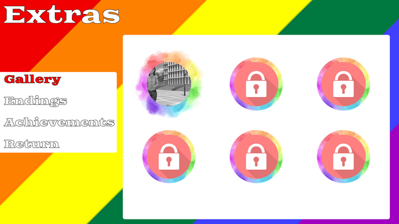 Pride Rainbow Ren'py GUI Design by Jaime Scribbles Games