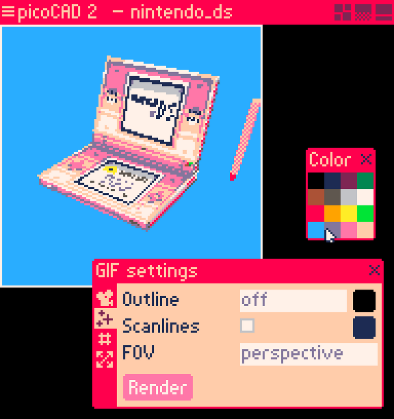 picoCAD 2 by Johan Peitz