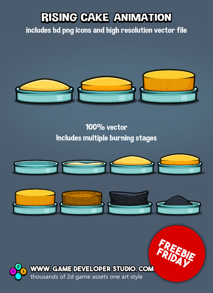 Rising cake animation by Robert Brooks - gamedeveloperstudio.com