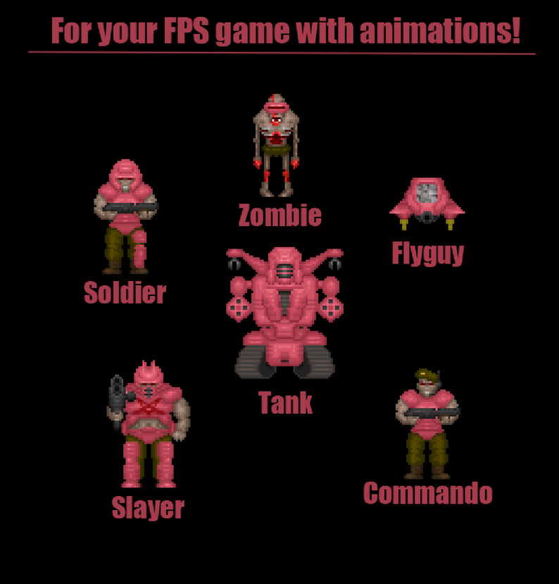Free Characters with Animations For FPS game by FredRichi