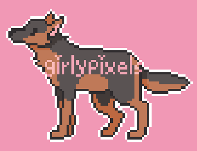 2D German Shepherd Sprite by girlypixels