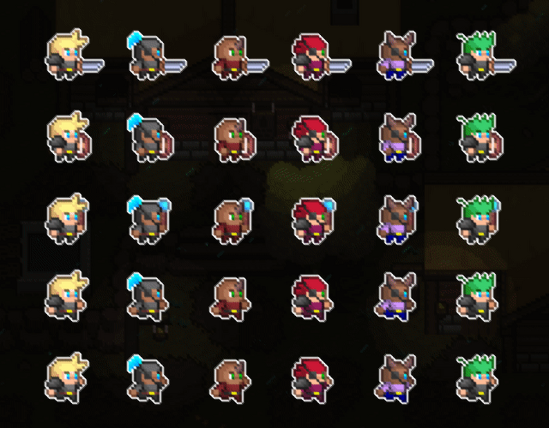 TopDown Character Sprites 2 [Rogue Adventure] by ELV Games