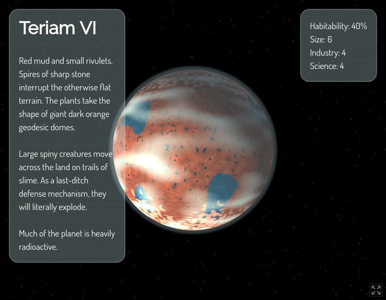 Planet Generator by Zarkonnen
