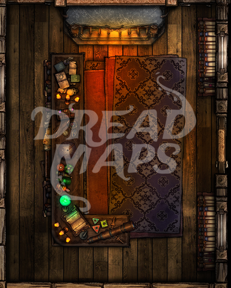 Coras Cozy Cabin TTRPG Battlemap by Dread Maps