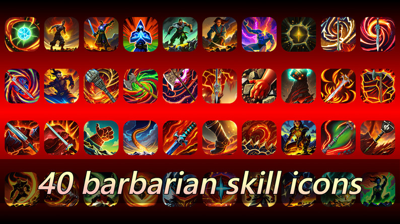 40 FREE barbarian skill icons by CaptainCatSparrow