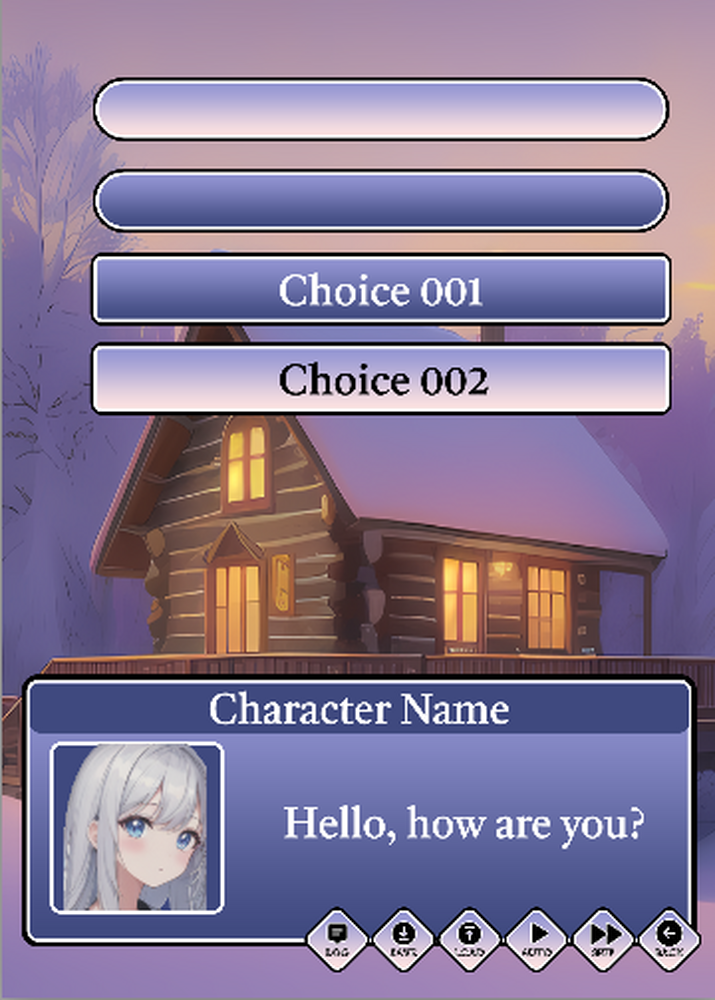 Visual Novel GUI Kit Vertical Style #002 by NingNing