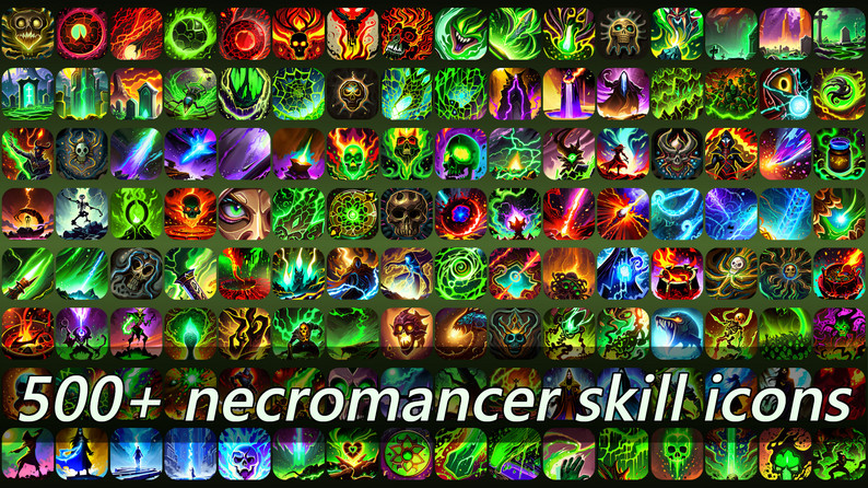 500+ necromancer skill icons by CaptainCatSparrow