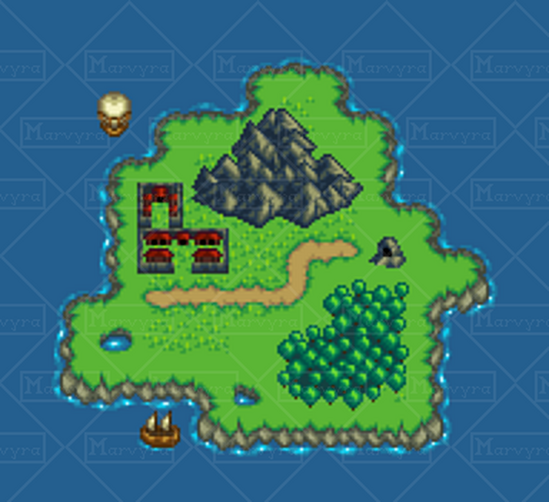Unique World Map Tilemap [16x16] by Marvyra