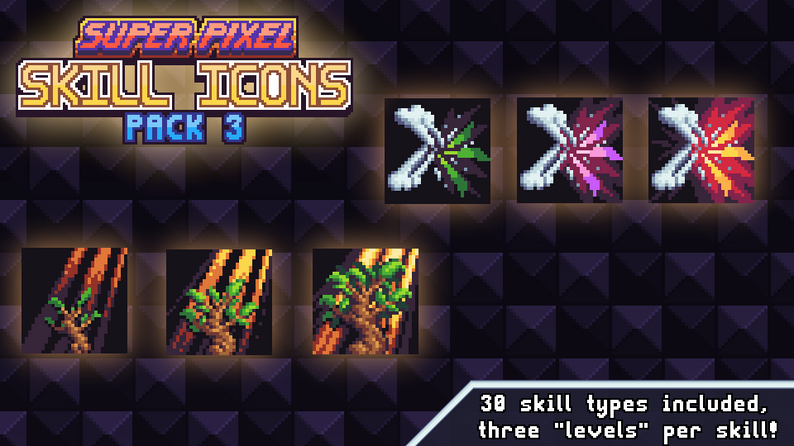 Super Pixel Skill Icons Pack 3 by unTied Games