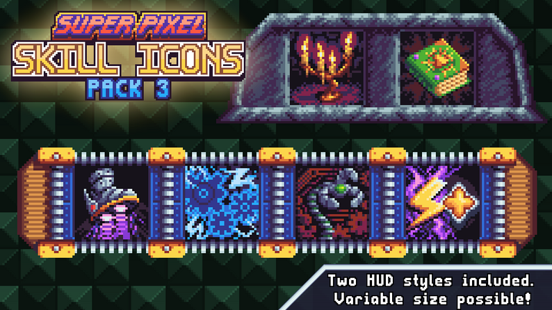 Super Pixel Skill Icons Pack 3 by unTied Games