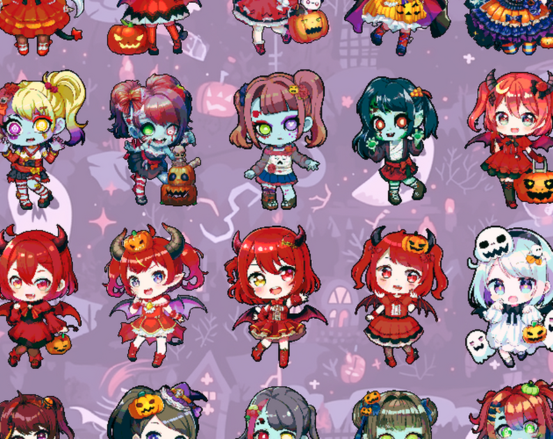 Halloween Girls Sprite Pack by MasuOne
